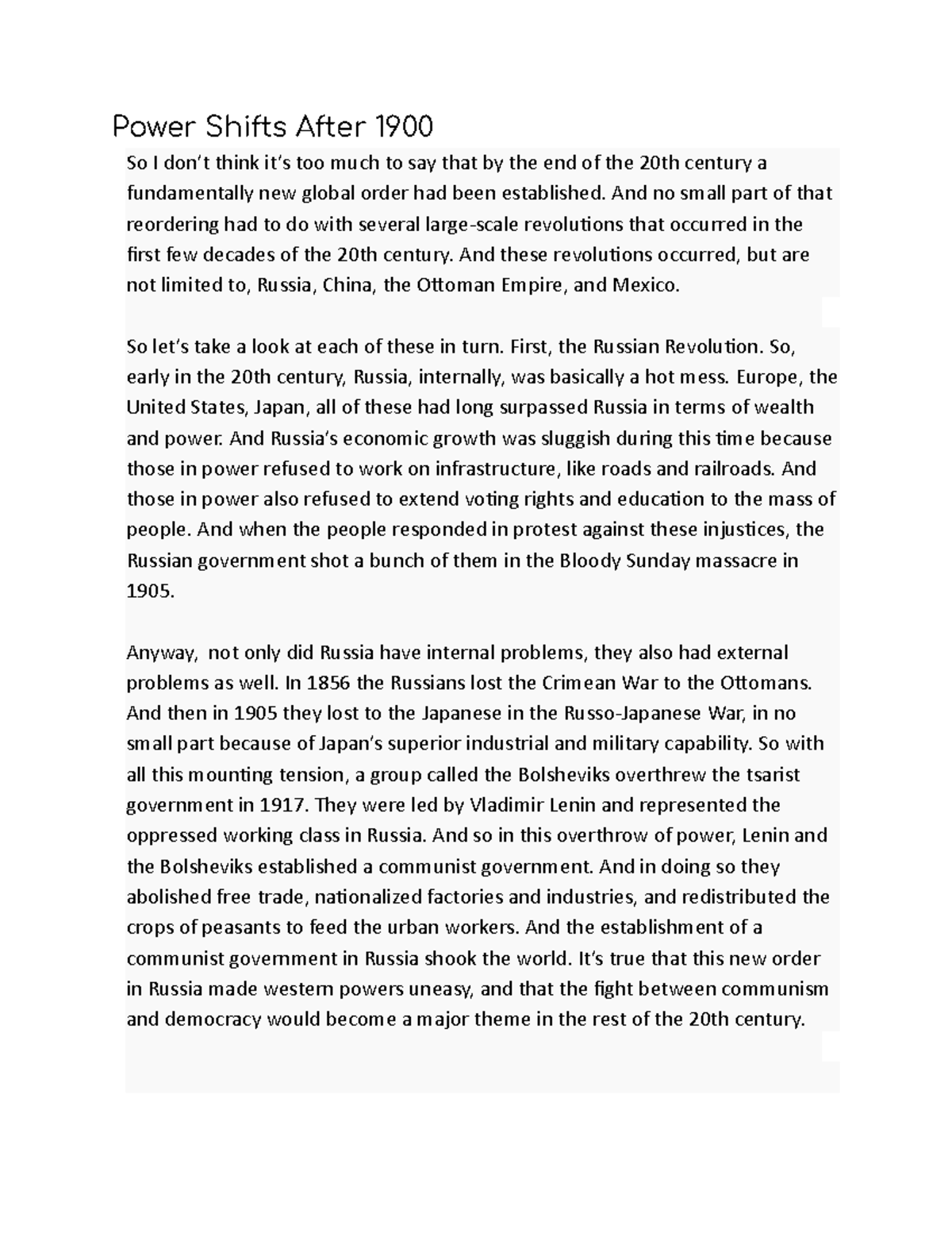 Heimler'S History- Season 7 UNIT 7-Global Problems - Power Shifts After ...