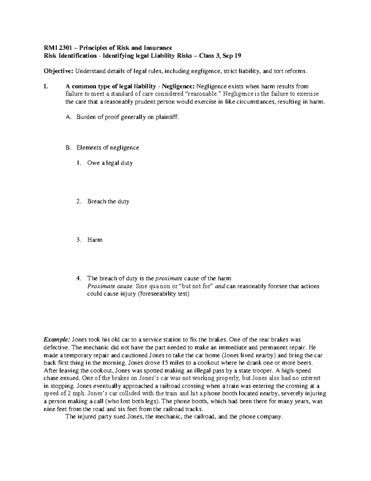Class 3 outline Legal liability II - Warning: TT: undefined function ...