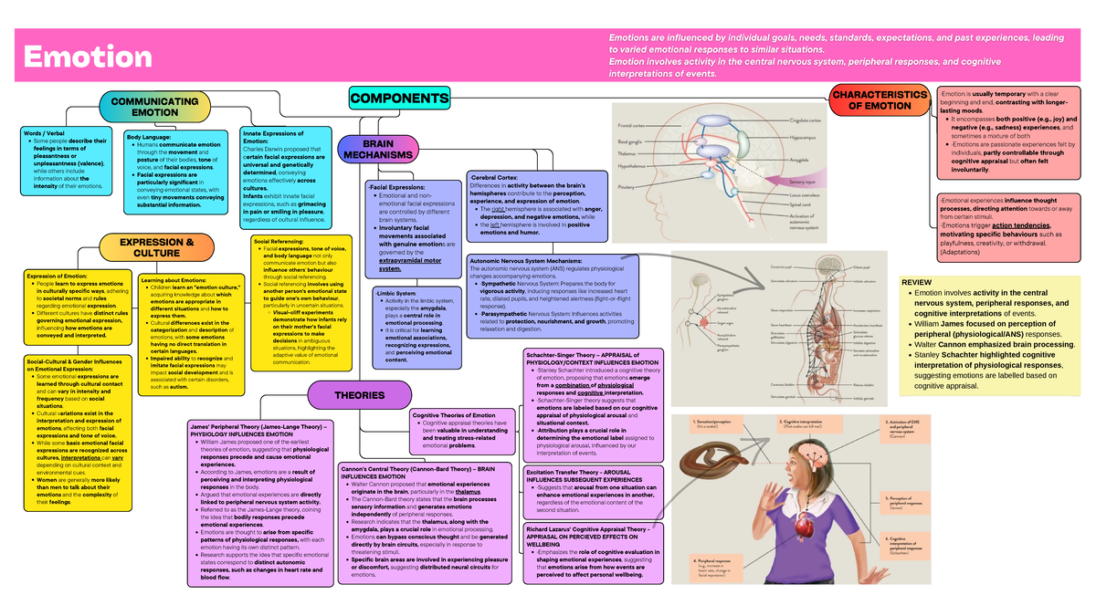 Emotion (Week 10) - Summary Brain and Behaviour - Emotion COMPONENTS ...