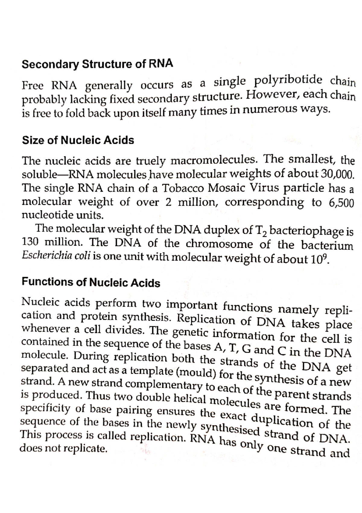 Secondary Structure of RNA - Medical surgical nursing - Studocu