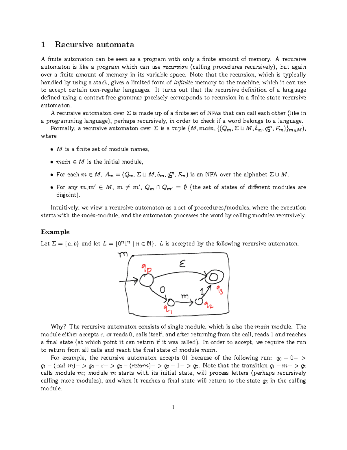 Recursive - A recursive automaton is like a program which can ...