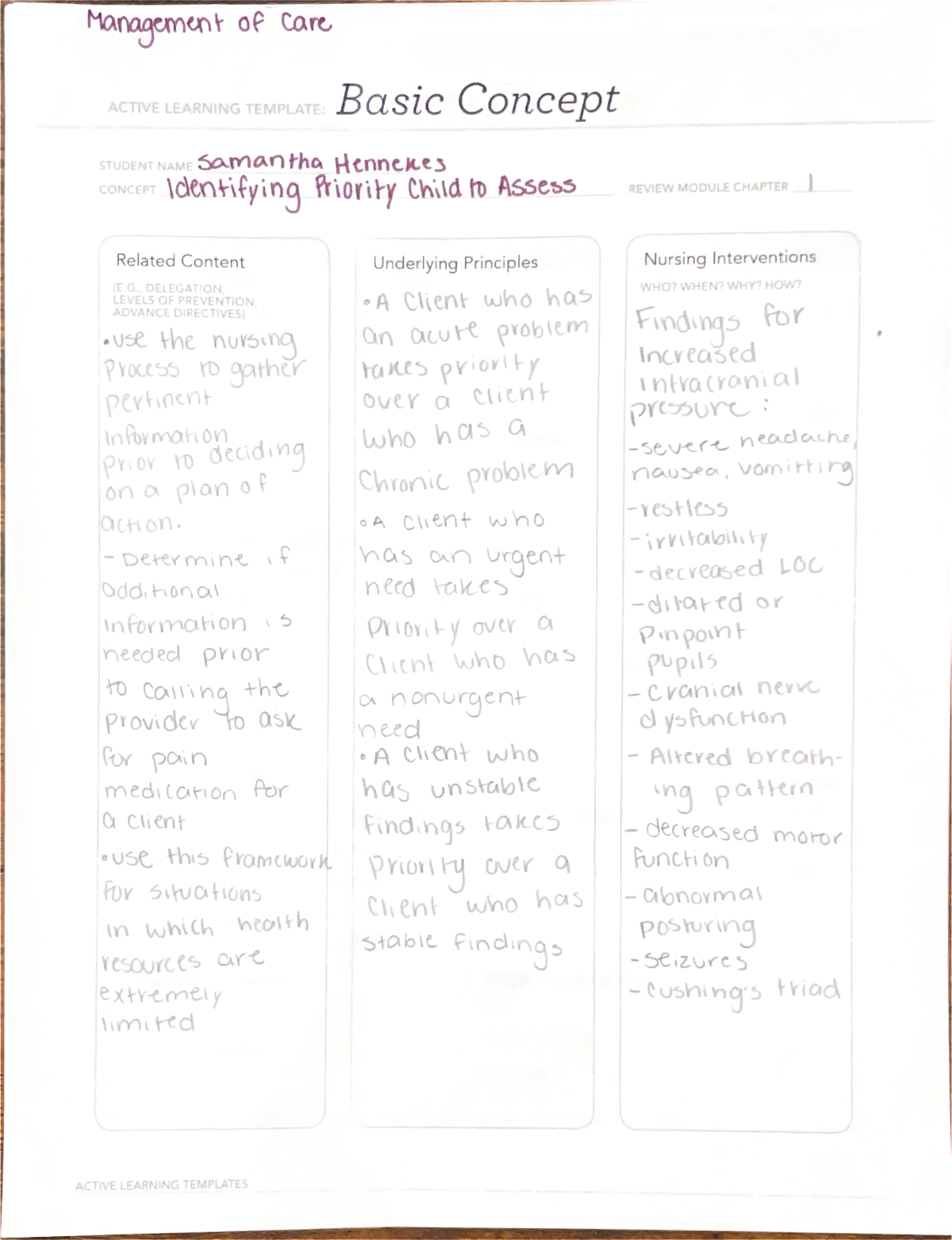 Peds ATI Practice B - Management of care ACTIVE LEARNING TEMPLATE Basic ...