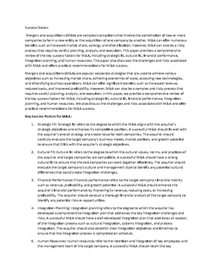 merger and aquisition studoc - Challenges and Risks in Mergers and ...