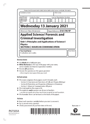 Additional sample assessment material Unit 3 Part A - S52537A Turn over ...