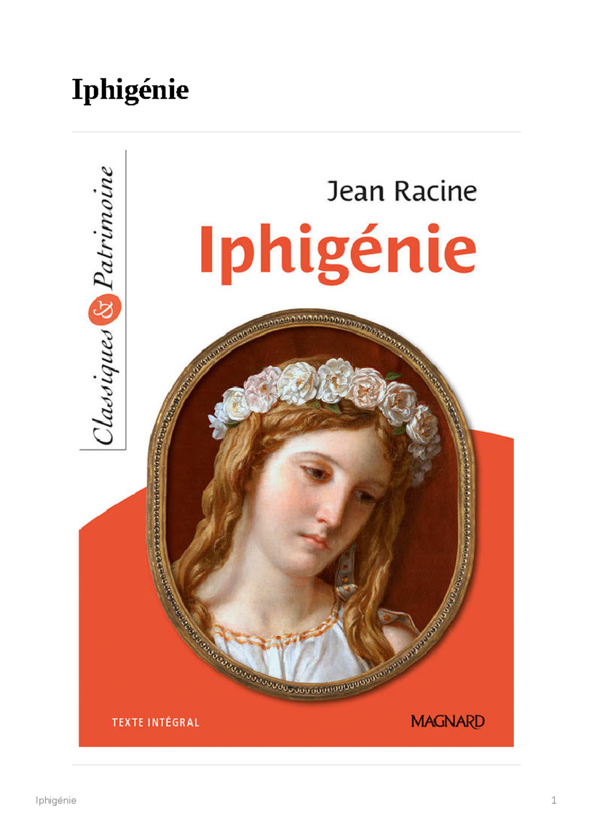 Iphigénie - Iphigénie 1 Iphigénie Iphigénie 2 Iphigénie est la fille d ...