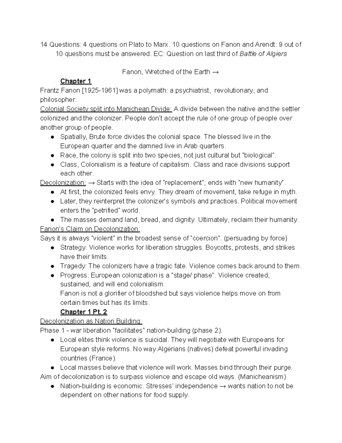 Political Theory Final Exam Study Guide - 14 Questions: 4 questions on ...