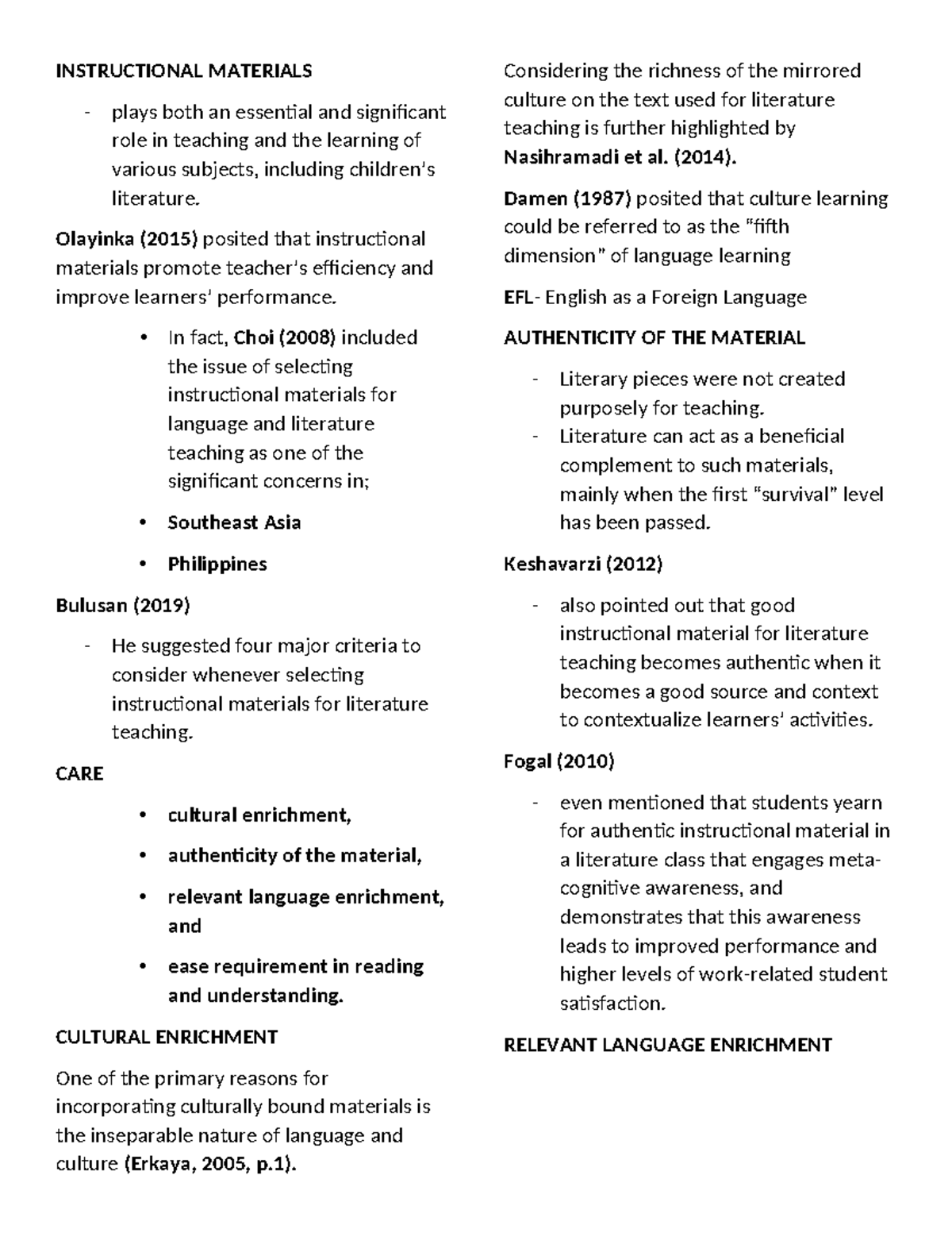Instructional Materials - INSTRUCTIONAL MATERIALS plays both an ...