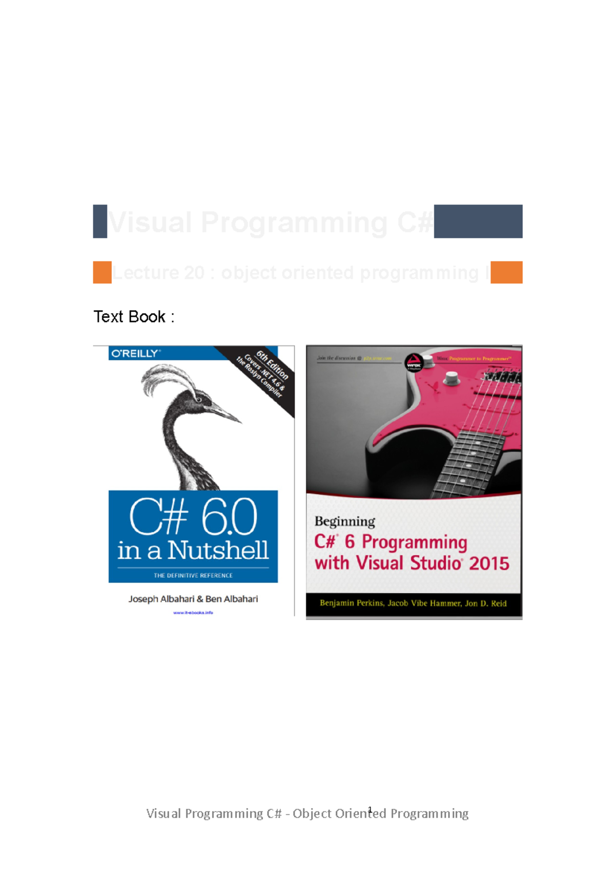 Visual Programming C Lecture 20 This Means That A C Program Can 3880