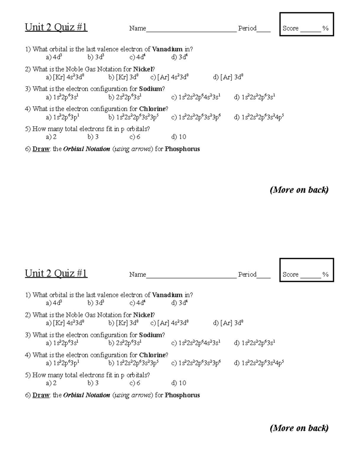 2020 Unit 2 Quiz #1 - u2 q1 - Unit 2 Quiz #1 Name ...