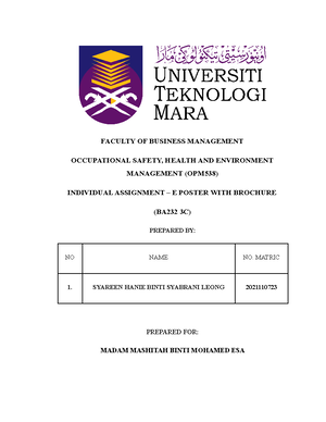 Assignment Declaration FORM - Operation Management - UiTM - Studocu