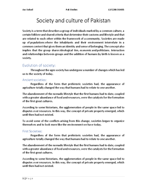 Pak-studies assignment - Name: Muhammad Amanullah Siddiqui Roll No ...