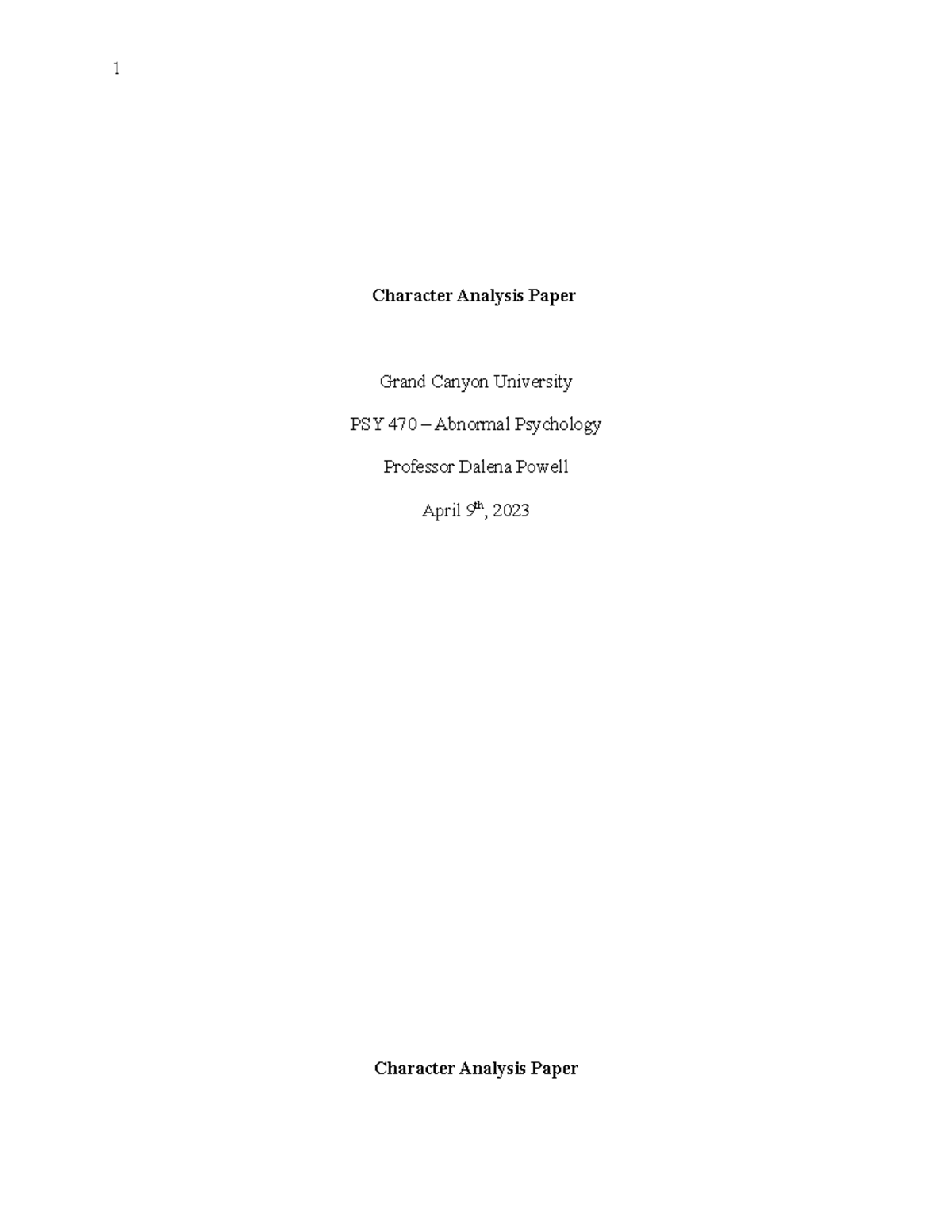 Character Analysis Paper studocu - Character Analysis Paper Grand ...