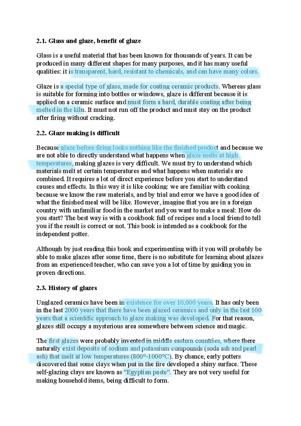 The History of Glaze notes - Glass and glaze, benefit of glaze Glass is ...