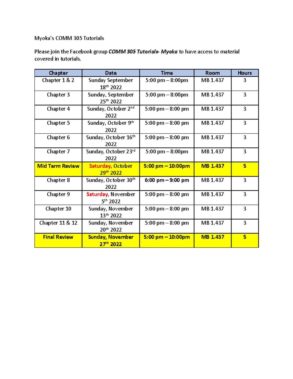 Myoka COMM 305 Tutorial - Myoka’s COMM 305 Tutorials Please join the Facebook group COMM 305 ...