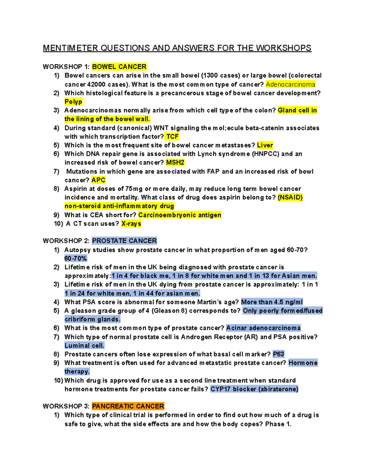 Mentimeter Questions And Answers For The Workshops Mentimeter