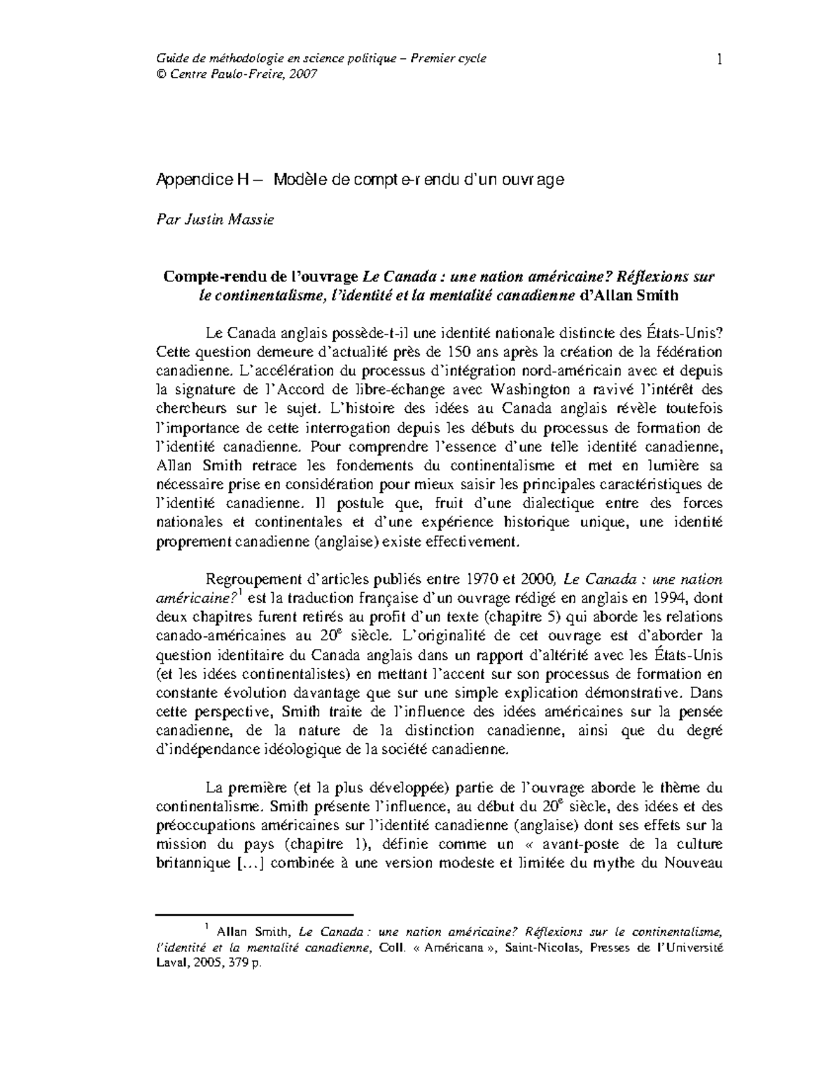 H Modèle compte rendu ouvrage - Guide de méthodologie en science ...