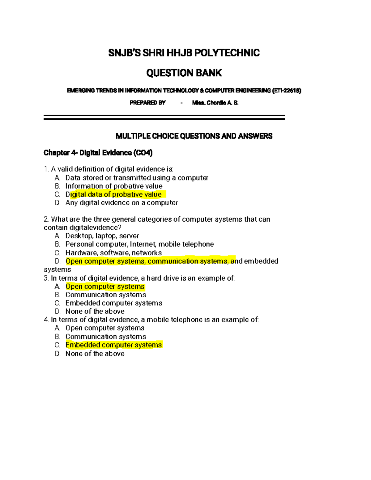 Chapter 4 MCQ for Student - SNJB’S SHRI HHJB POLYTECHNIC QUESTION BANK ...