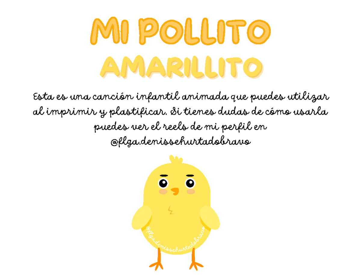 MI Pollito Amarillito - cancion infantil - Fonoaudiología - MI ...