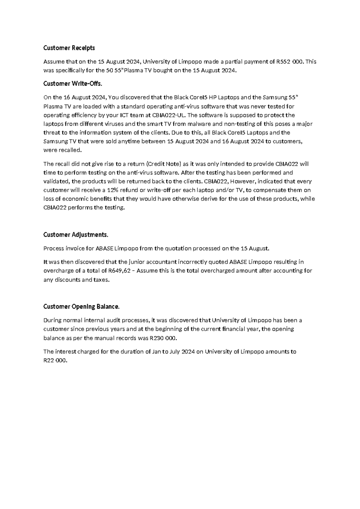 Customer Write Off, Adjustment and Recurring Invoices - Customer ...