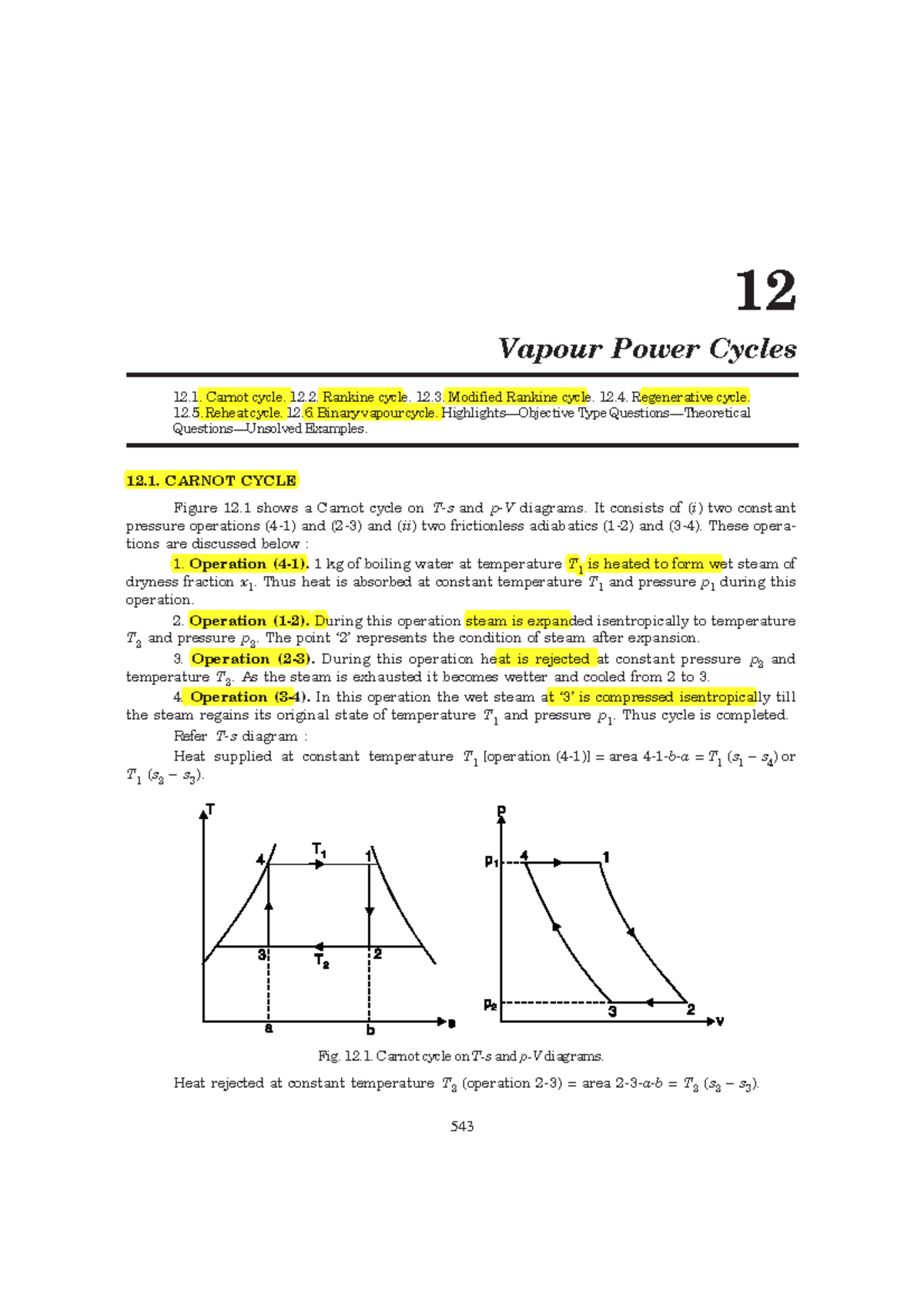 Machine Design 2 - 12 Vapour Power Cycles Carnot cycle. 12. Rankine ...