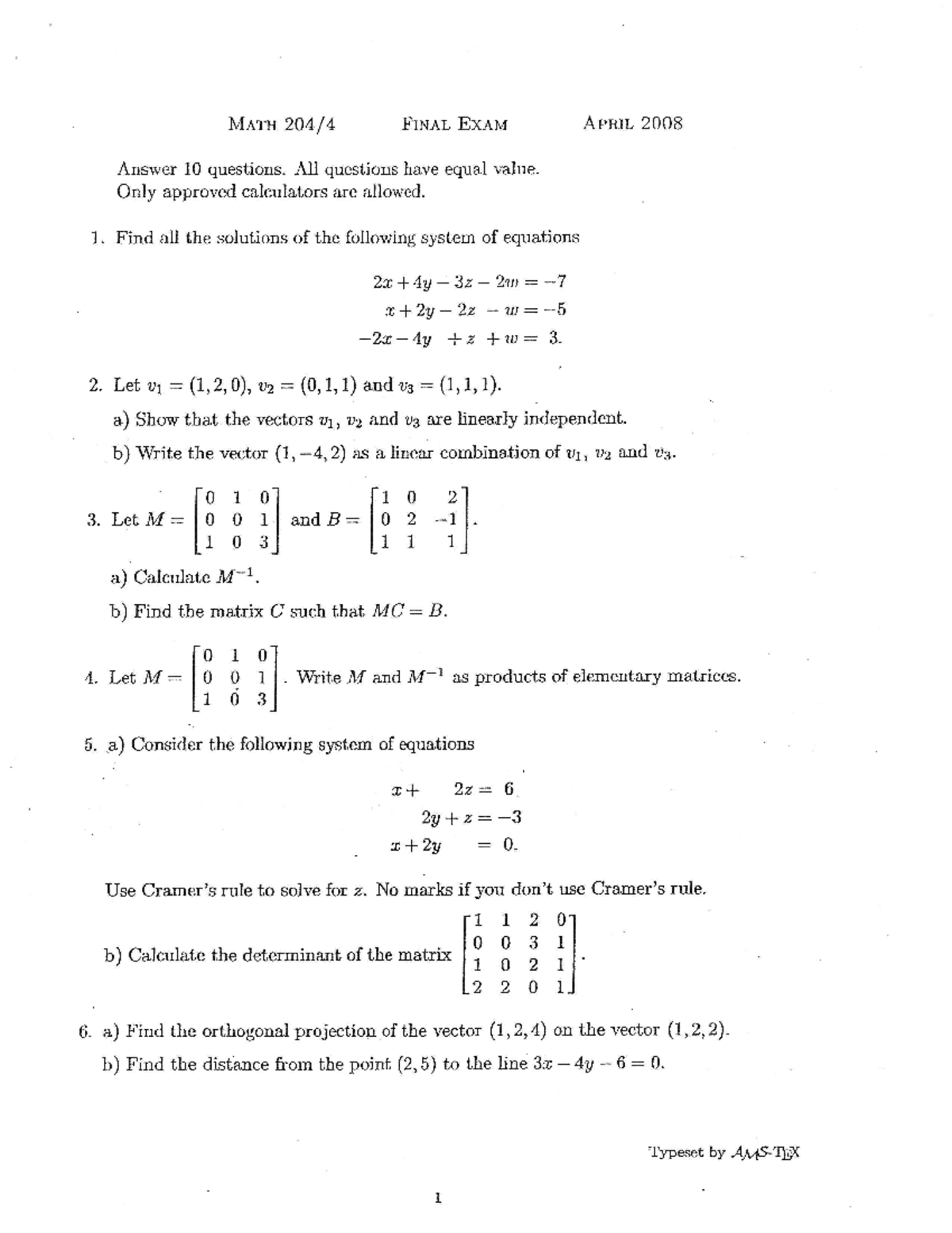 2008 Winter Final - Exam - MATH 204 - Studocu