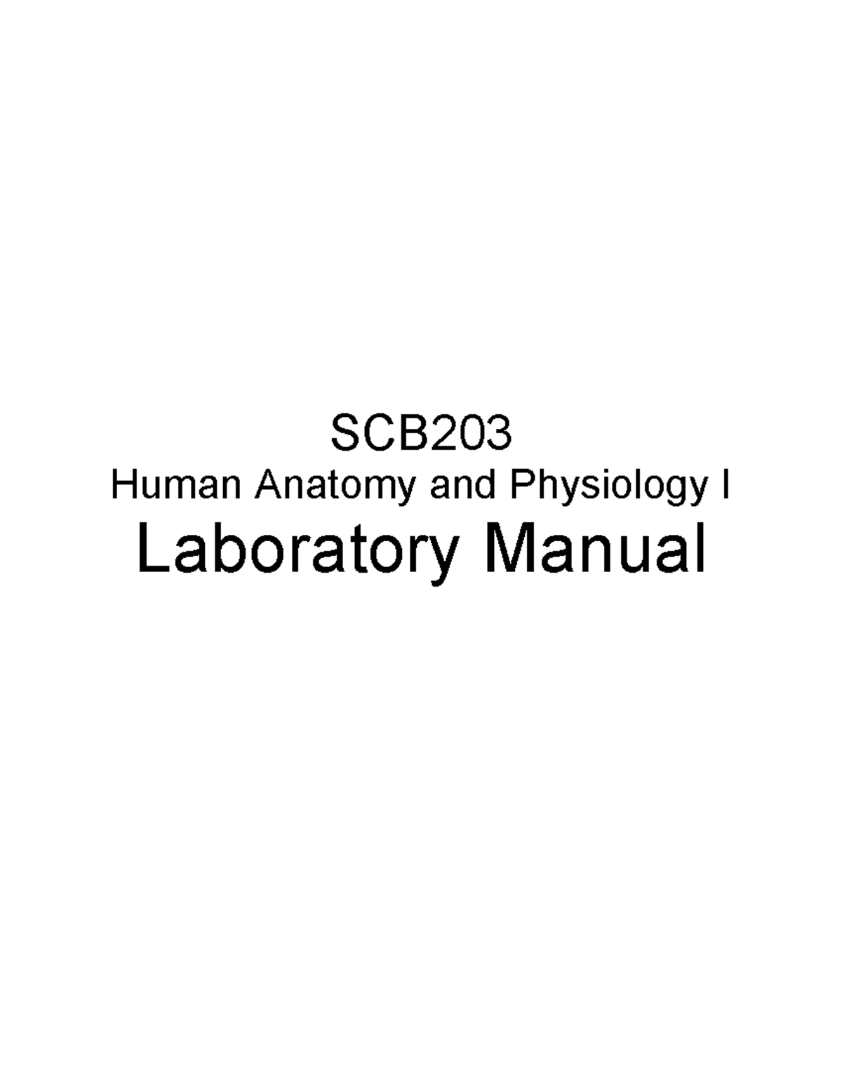 SCB203 Lab Manual ver 1 - SCB Human Anatomy and Physiology I Laboratory ...