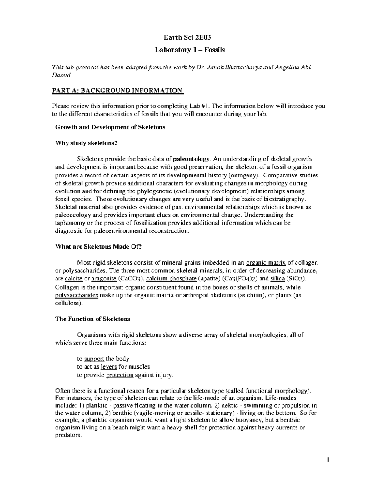Lab1-2E03 Background Info Fall 2024 - Earth Sci 2E Laboratory 1 ...