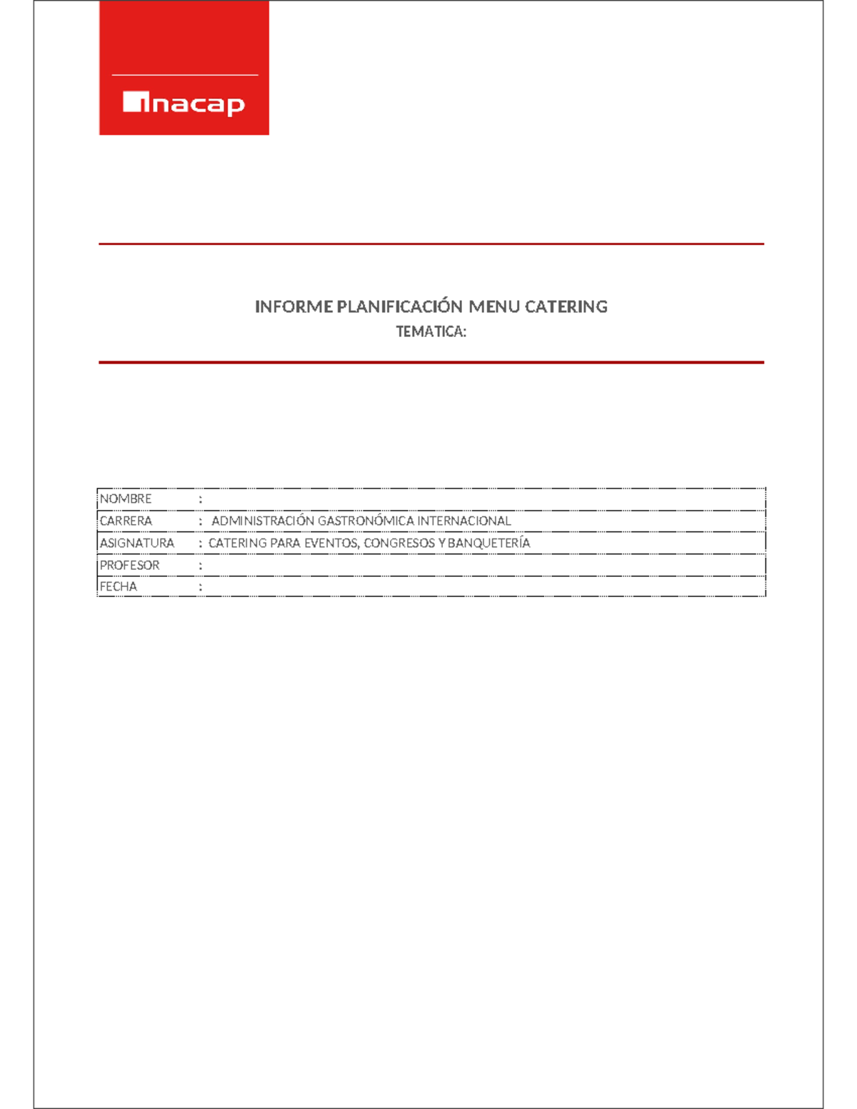 Formato Informe MENU Catering Clase Actualizado - GASTRONOMIA ...