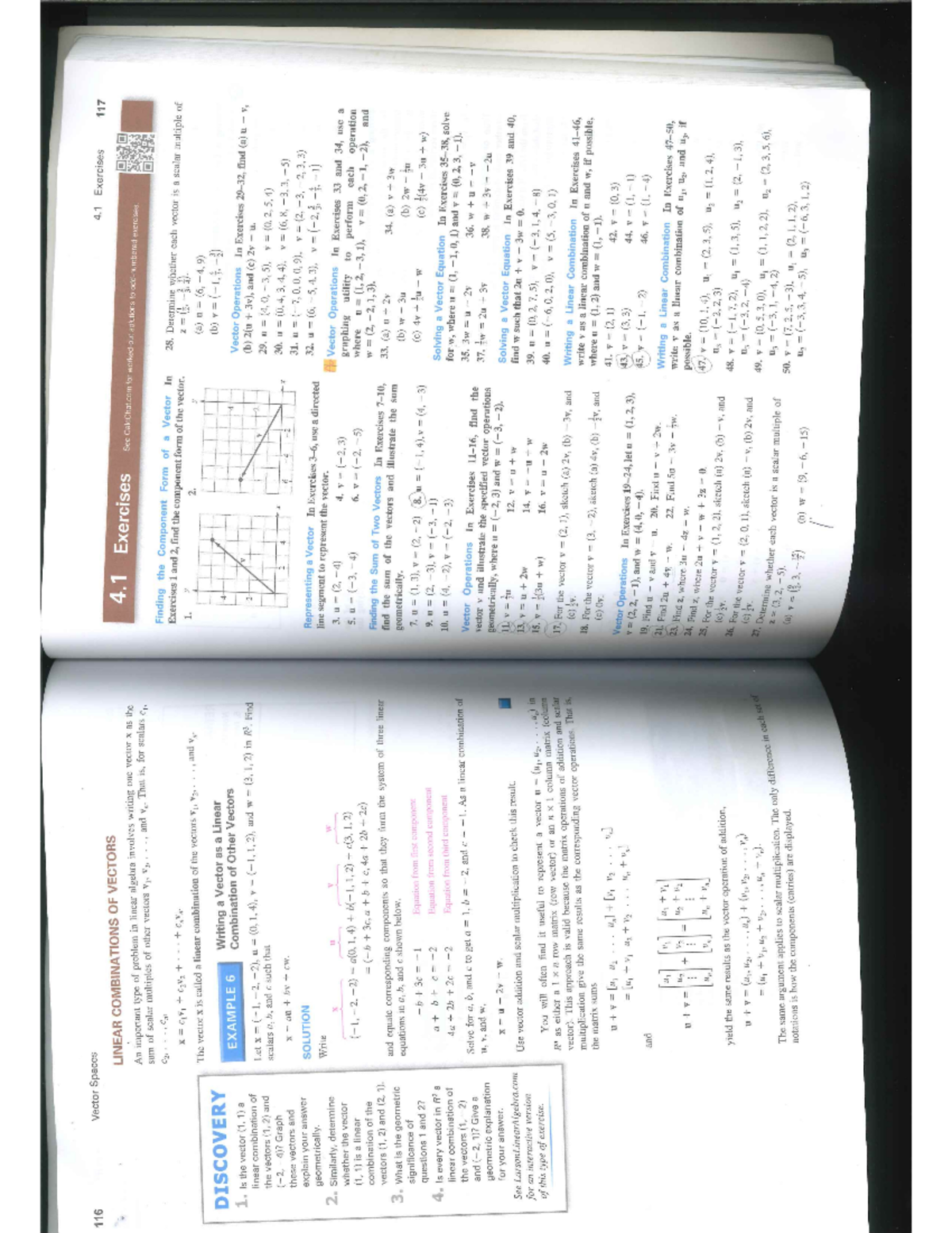 Week 2 Practical Session Problems 116 Vector Spaces 4 Exercises 117 Linear Combinations Of