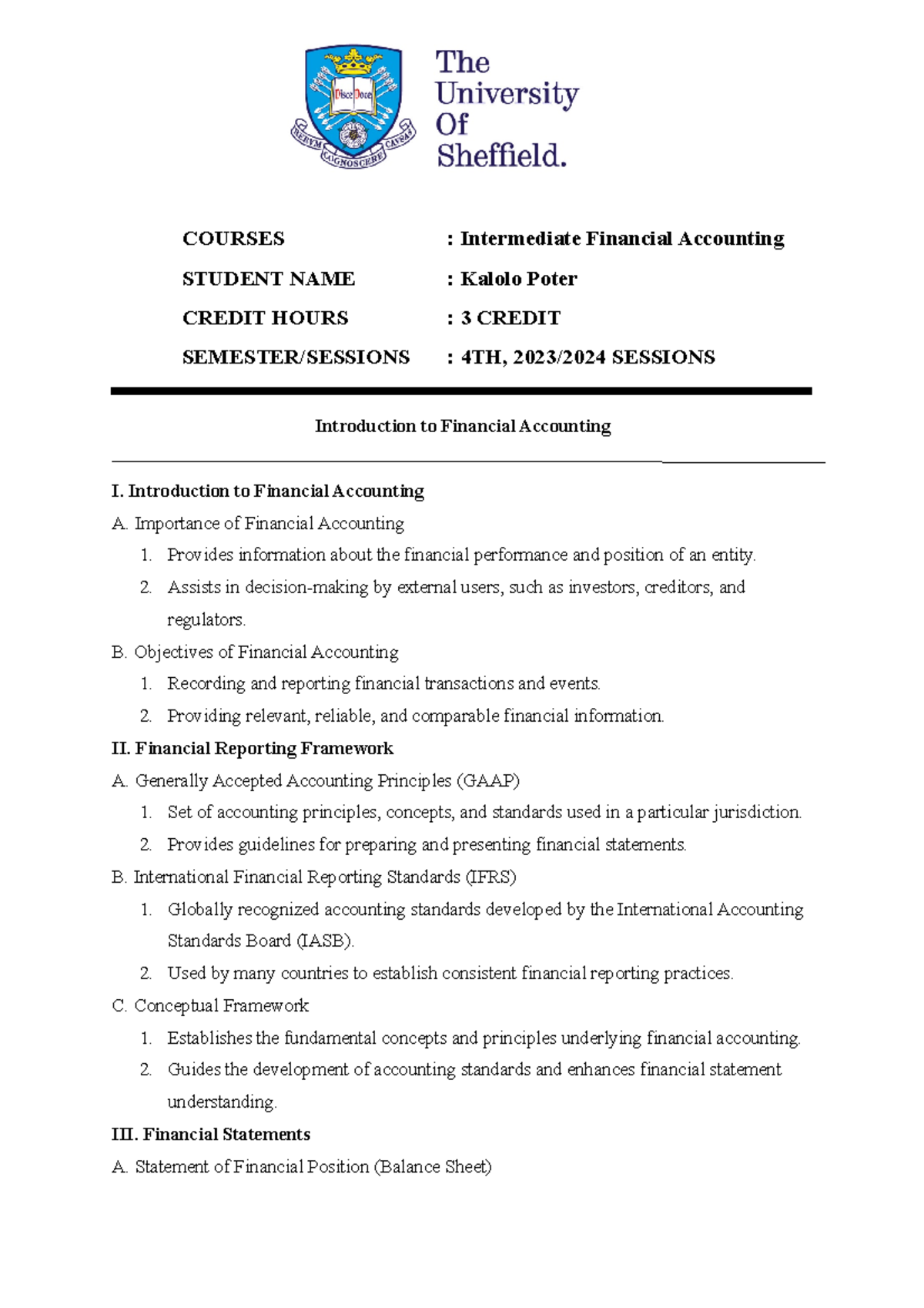 Introduction to Financial Accounting - COURSES : Intermediate Financial ...