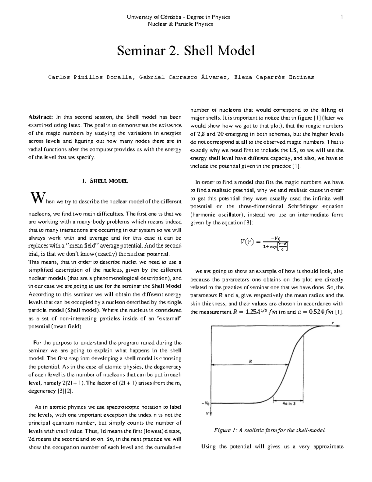 Seminar 2 - practica 2 del modelo de capas de fisica nuclear ...