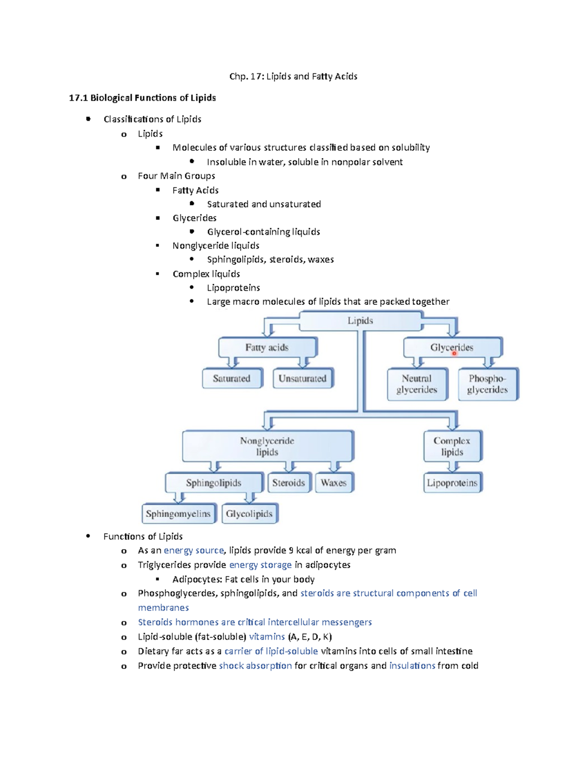 Chp. 17 - These are notes that I have taken from a lecture from Dr ...