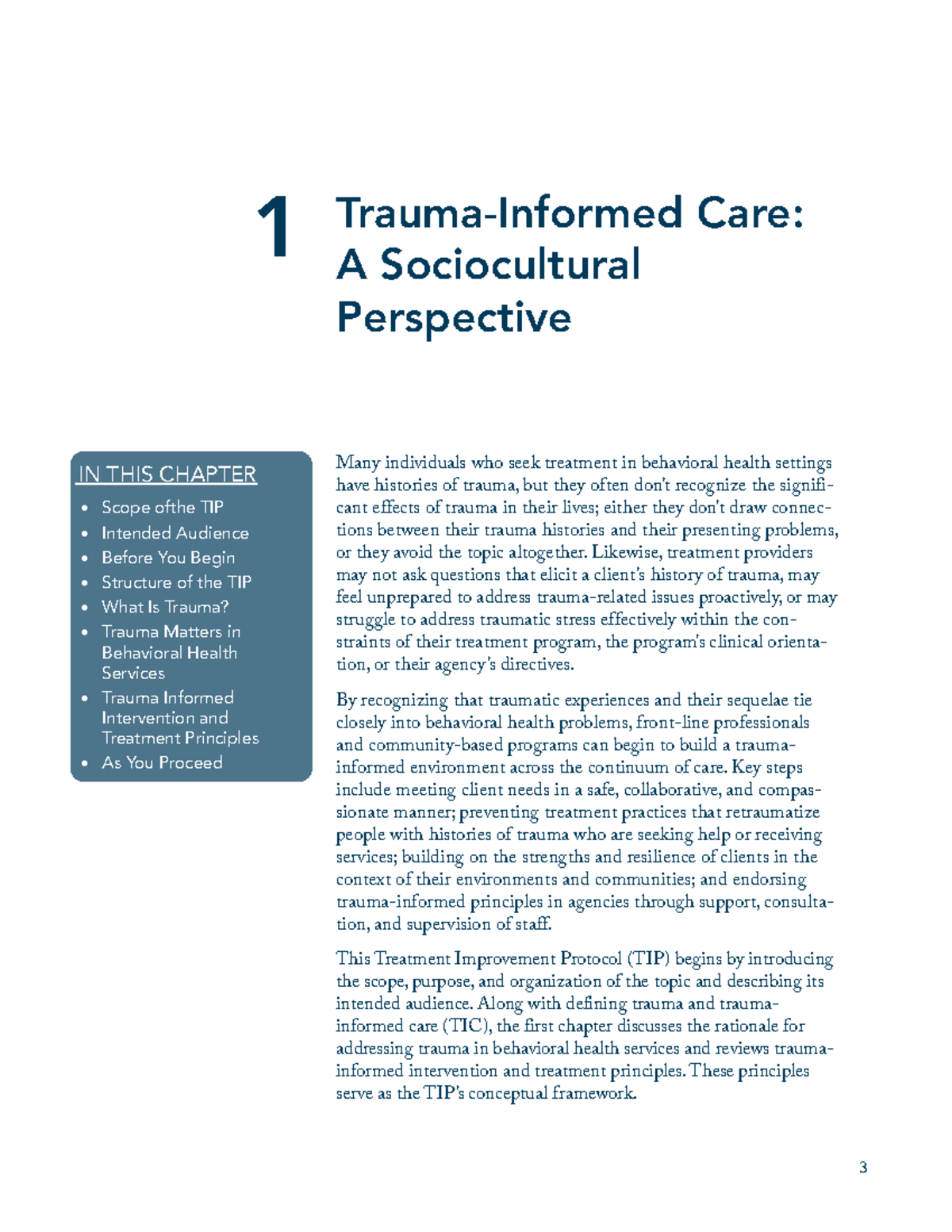 TIP 57 Ch 01 Trauma-Informed Care in Behavioral Health Services - IN ...
