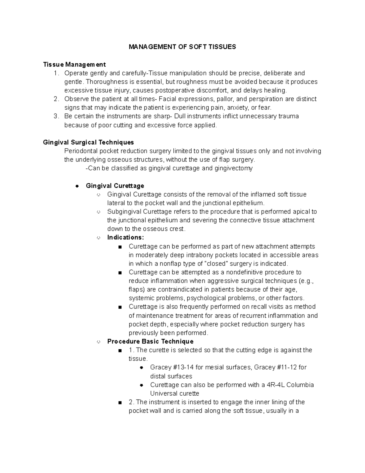 Management OF SOFT Tissues - MANAGEMENT OF SOFT TISSUES Tissue ...