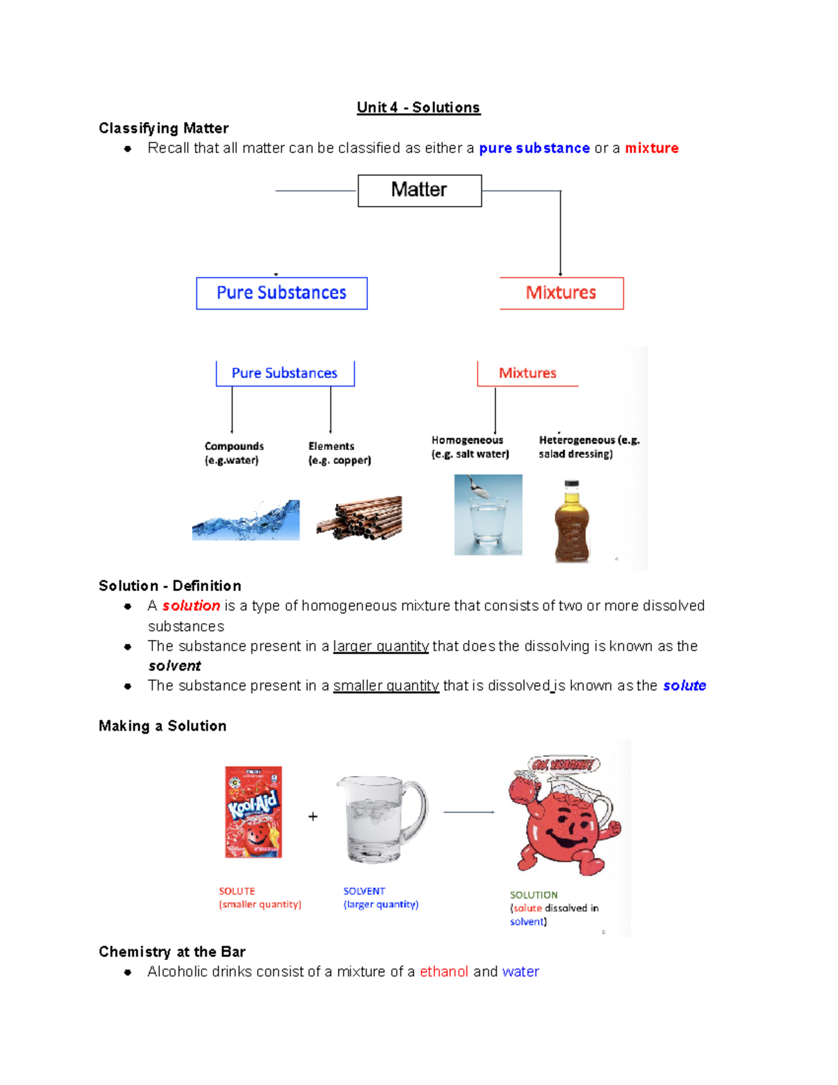 Chemistry Unit 4 - Solutions - Chemistry 1027A/B - UWO - Studocu