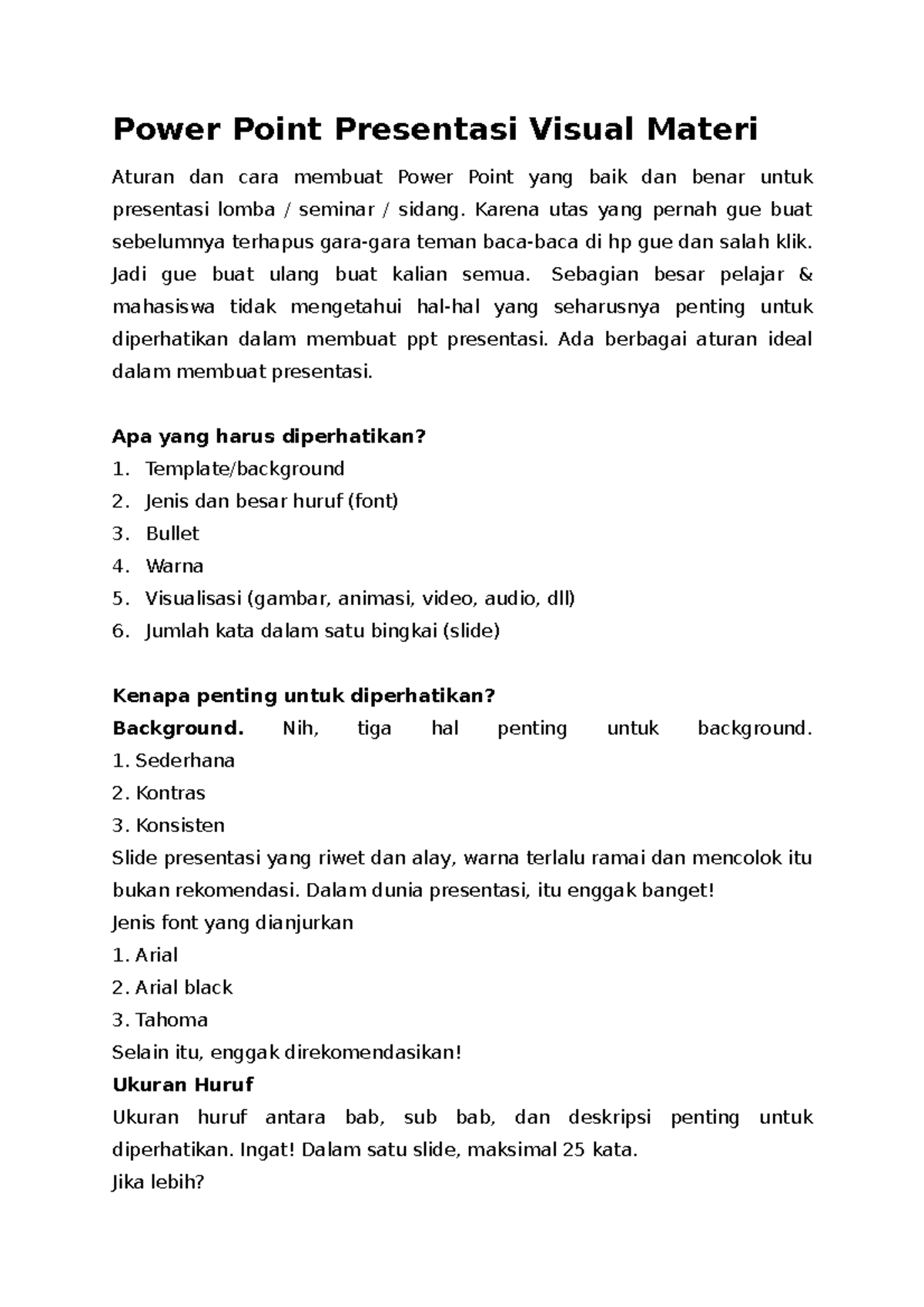 Power Point Presentasi Visual Materi Tugas Kuliah - Power Point ...