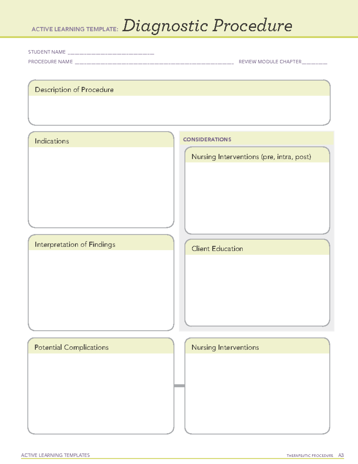 Diagnostic Procedure Form - ACTIVE LEARNING TEMPLATES TherapeuTic ...