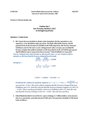 ECON302 2021/22 Fall HW2 - UBC - ECON 302 - Spring 2022 - Gorkem Bostanci Intermediate ...