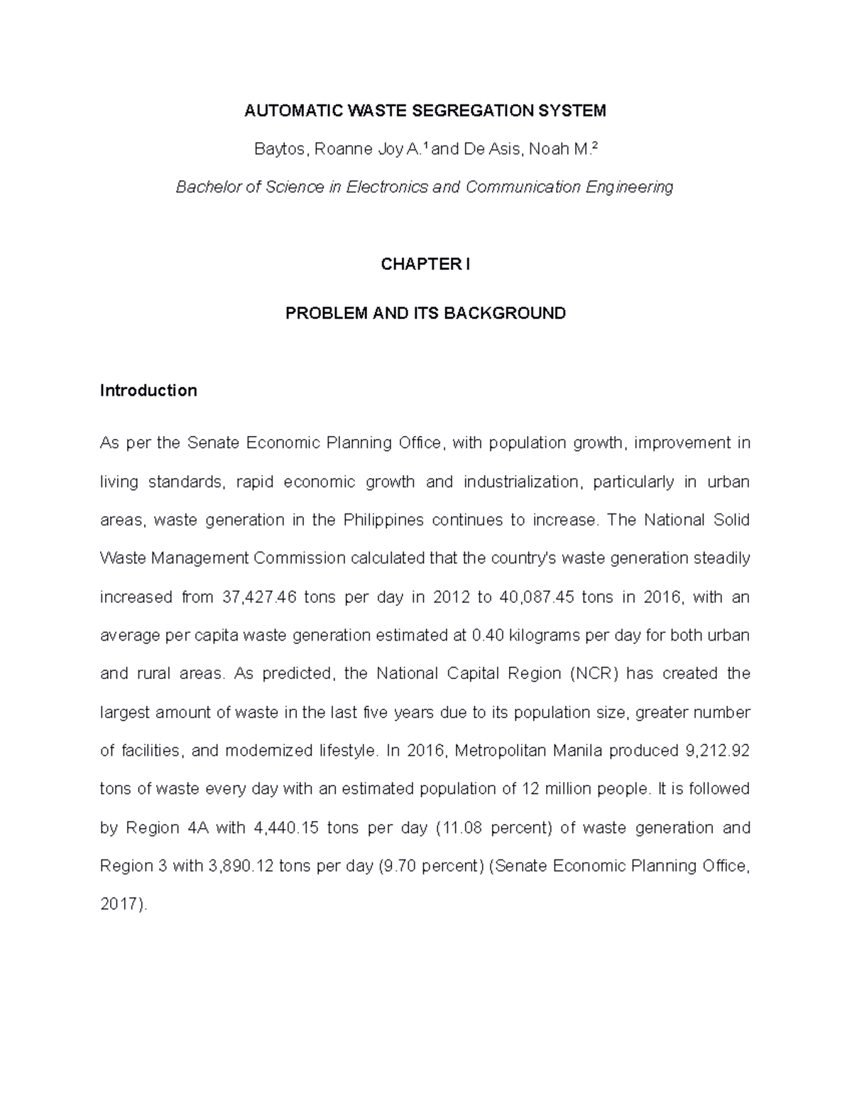 Asdasdasda - For academic purpose - AUTOMATIC WASTE SEGREGATION SYSTEM ...