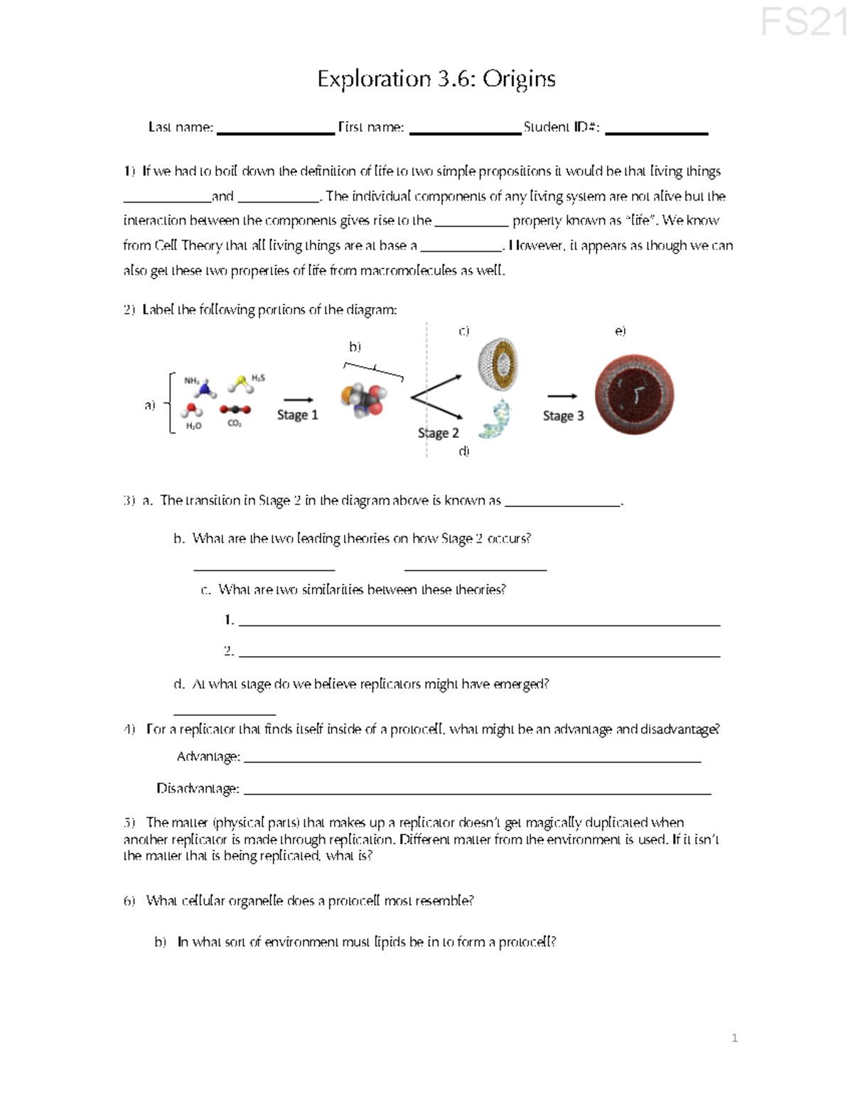 Exploration 3.6) Origins - Exploration 3. 6 : Origins Last name: First ...