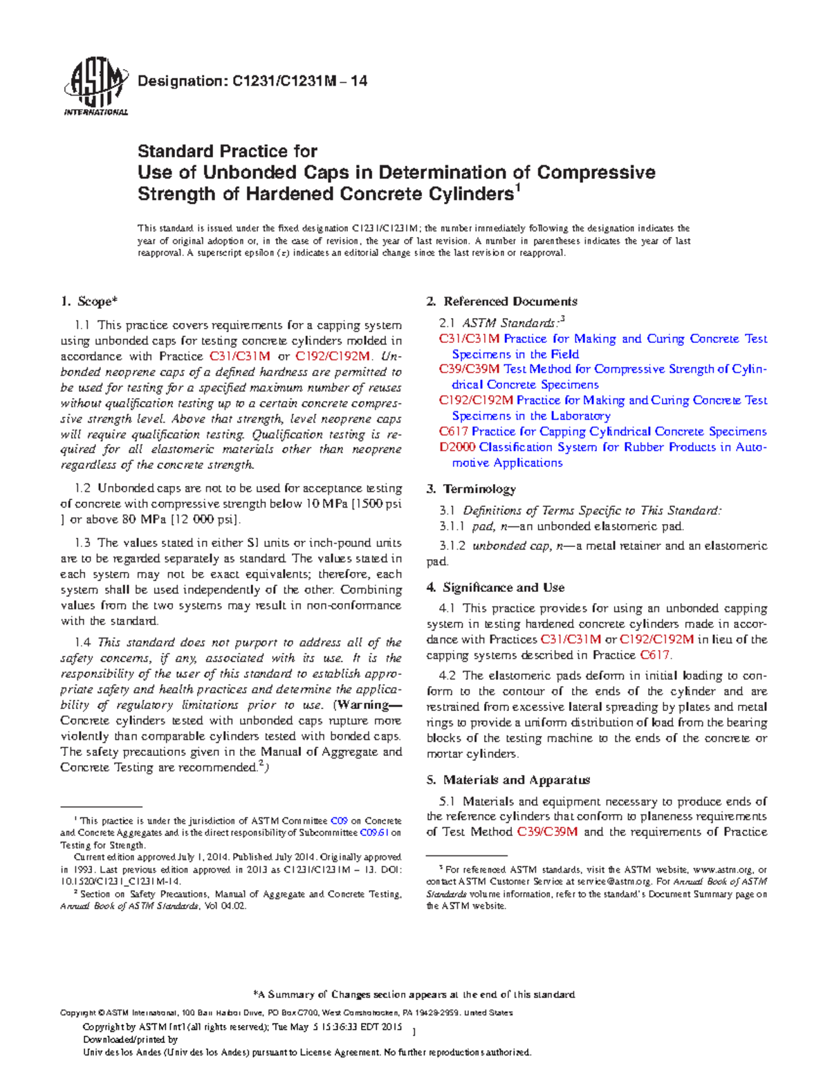 NORMA INTERNACIONAL astm c 1231 - Designation: C1231/C1231M − 14 ...