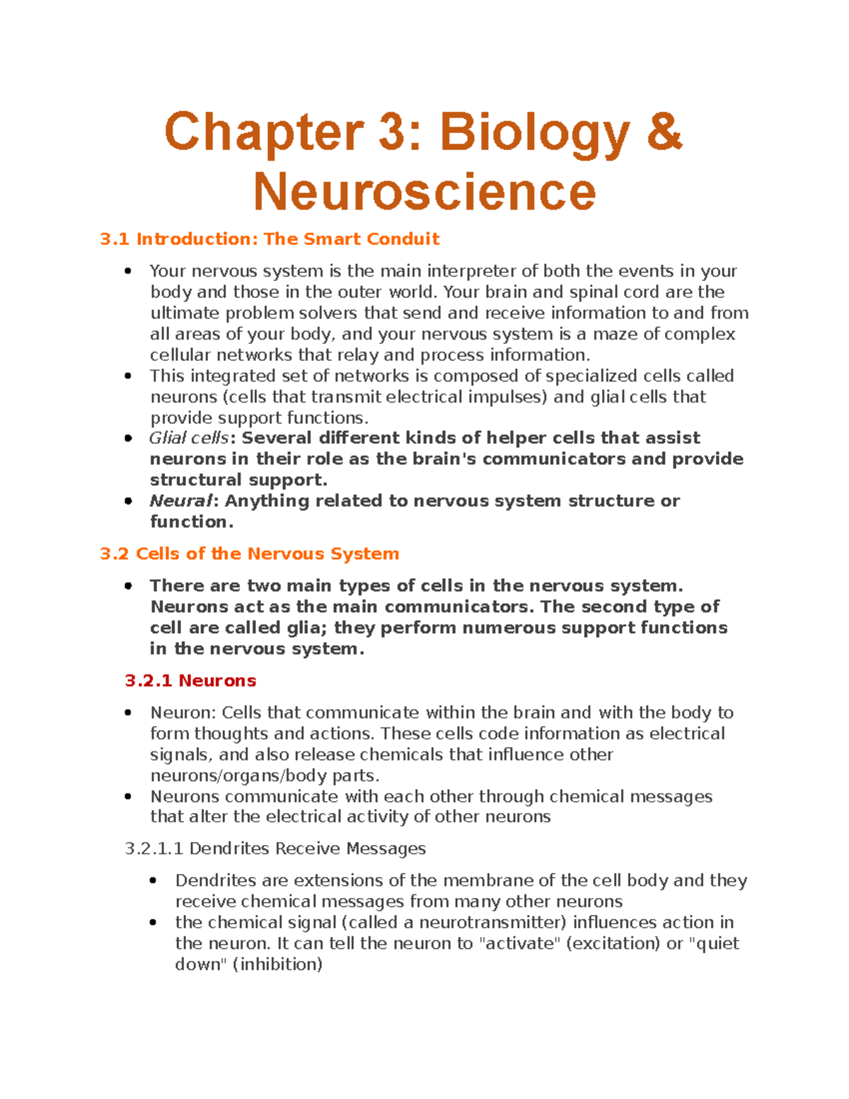 Module 3 - Neuroscience - Chapter 3: Biology & Neuroscience 3 ...