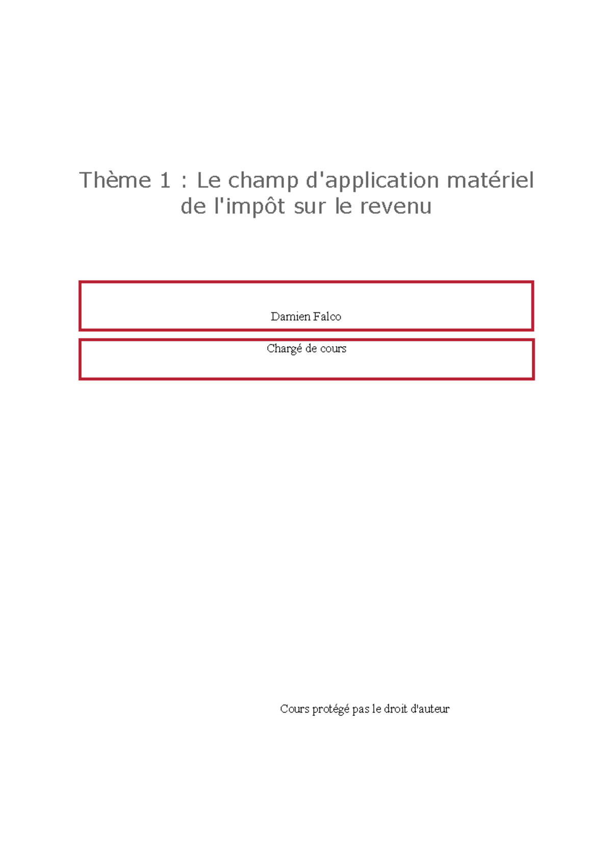Lecon 1 Champ application materiel - Thème 1 : Le champ d'application ...