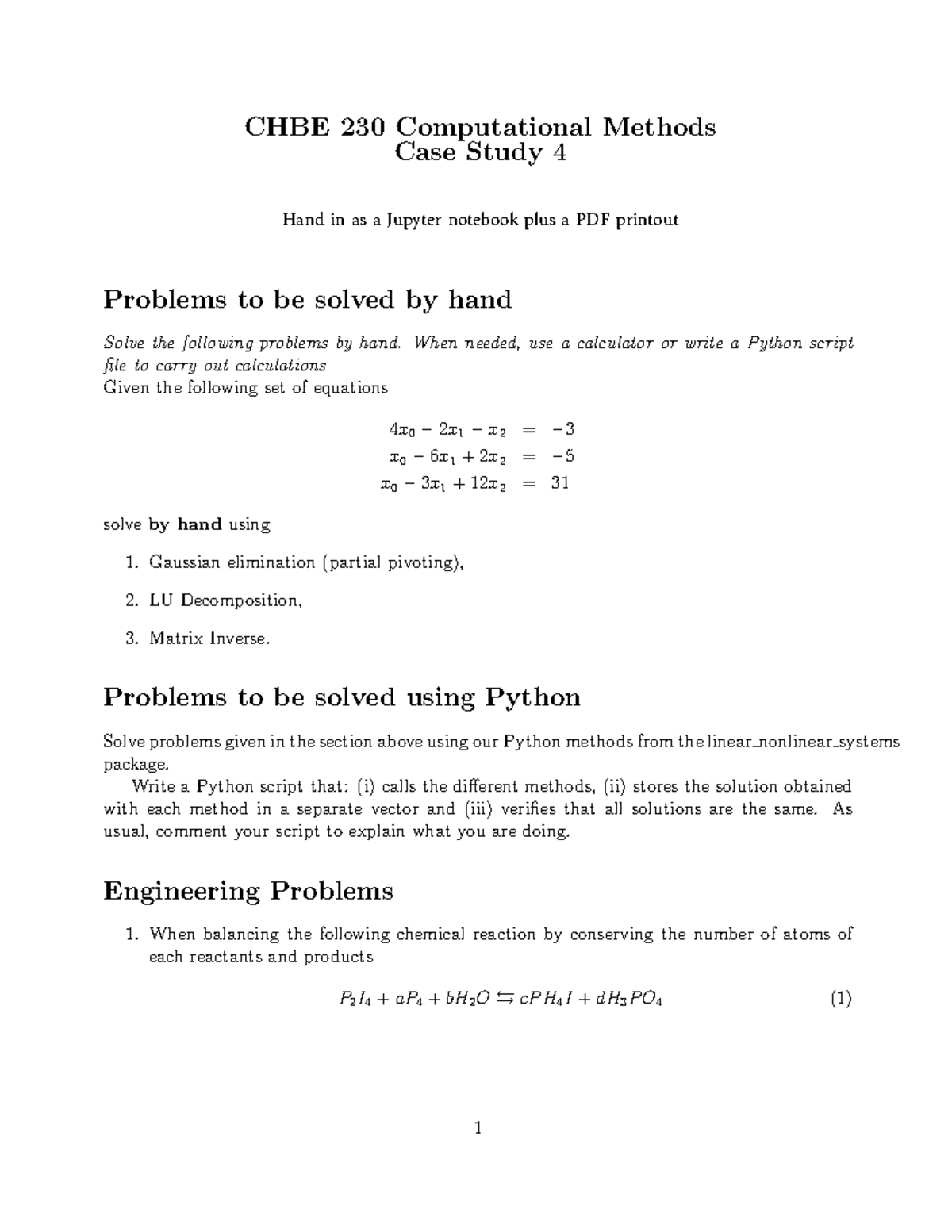 CHBE230 Python Case Study 4 - CHBE 230 Computational Methods Case Study ...