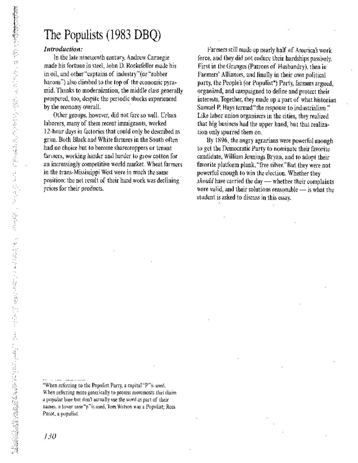 Populist+DBQ - Its good - PSTL 1231 - Studocu