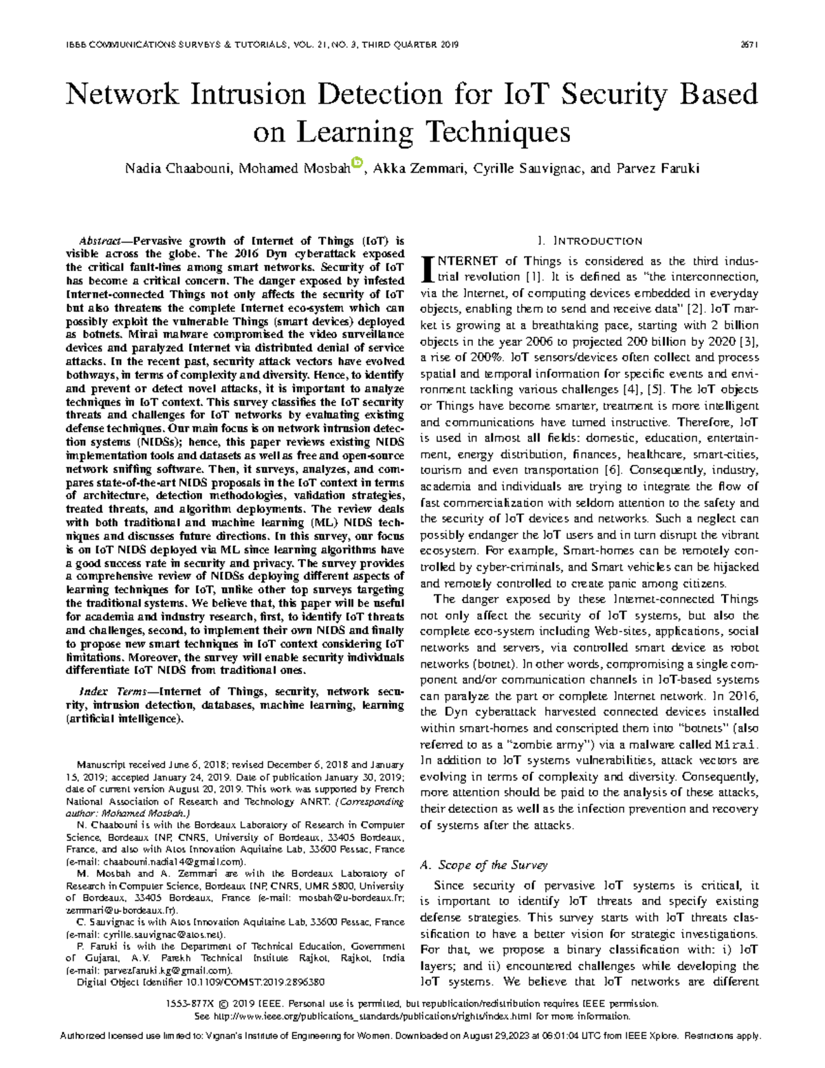 2 C Notes Ieee Communications Surveys And Tutorials Vol 21 No 3 Third Quarter 2019 2671