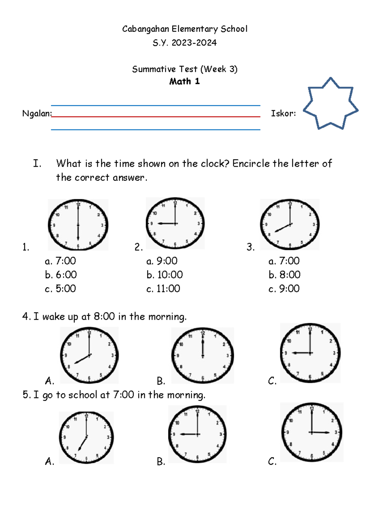 Math3Summative - 123456 - Cabangahan Elementary School S. 2023 ...