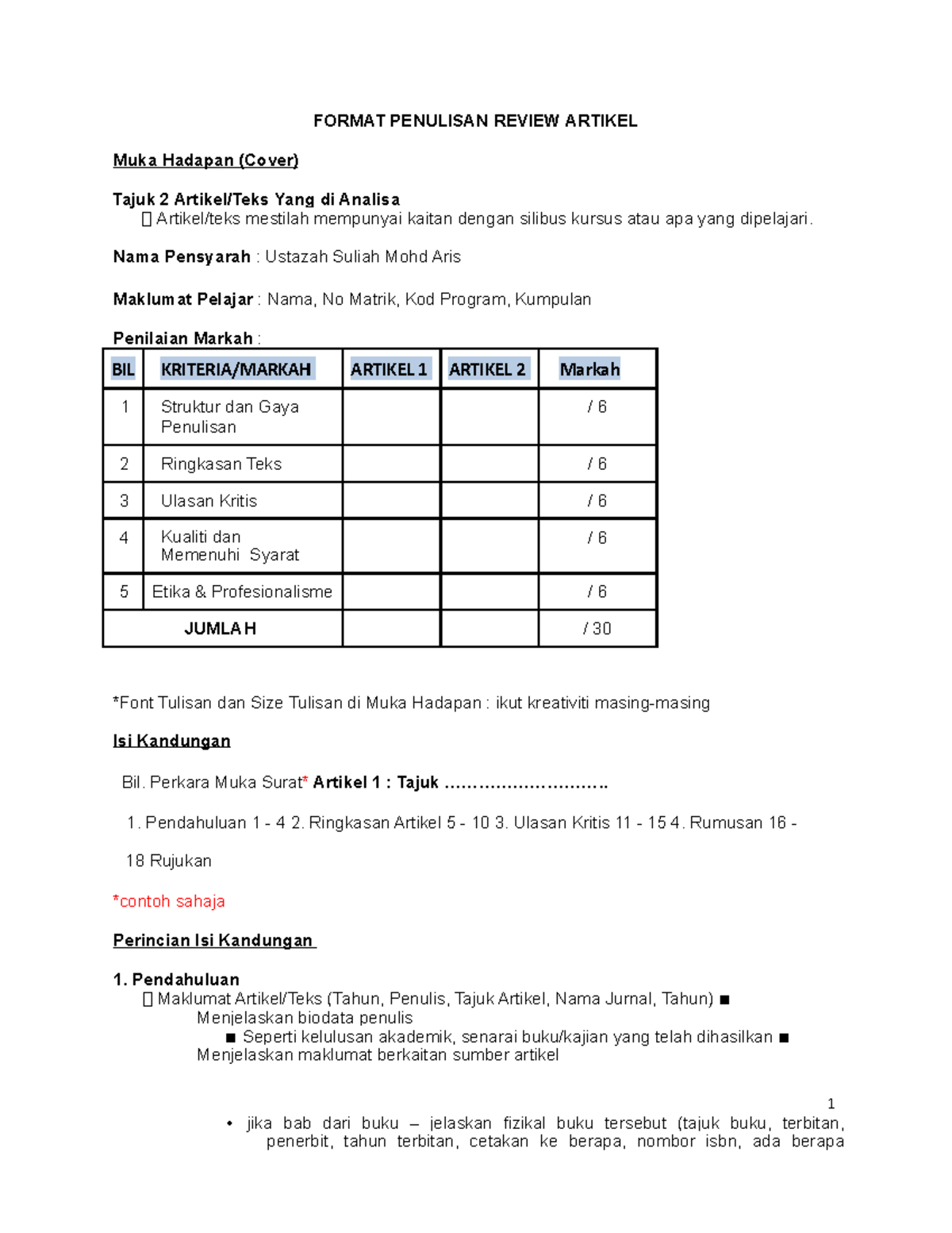 Format Penulisan Review Artikel SMA DIS 2020 - FORMAT PENULISAN REVIEW ...