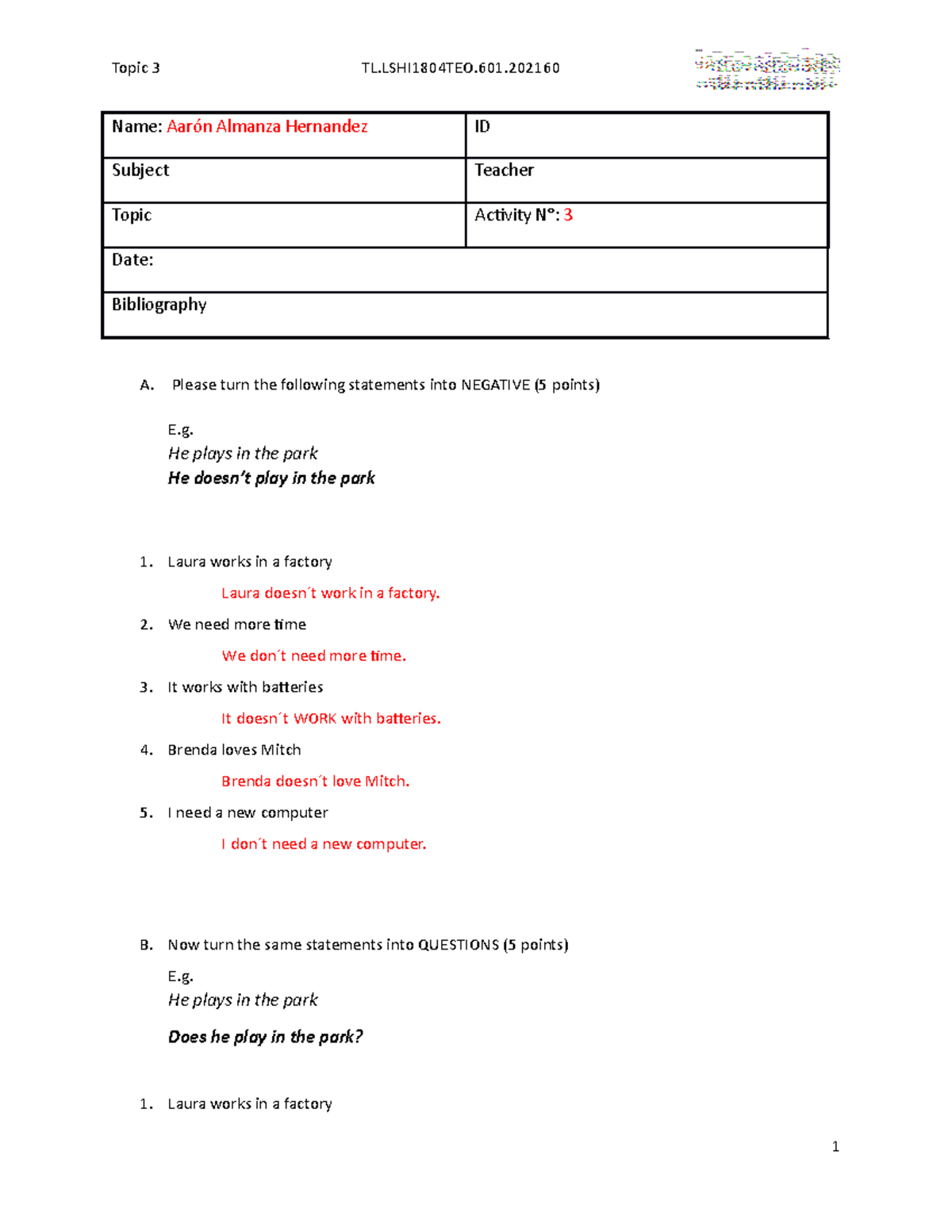 Homework T3 tarea 3 completa y calificada (3) - Topic 3 TL.LSHI1804TEO ...