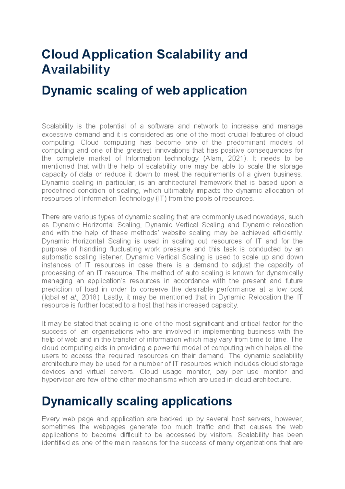 Cloud Application Scalability and Availability - Cloud Application ...